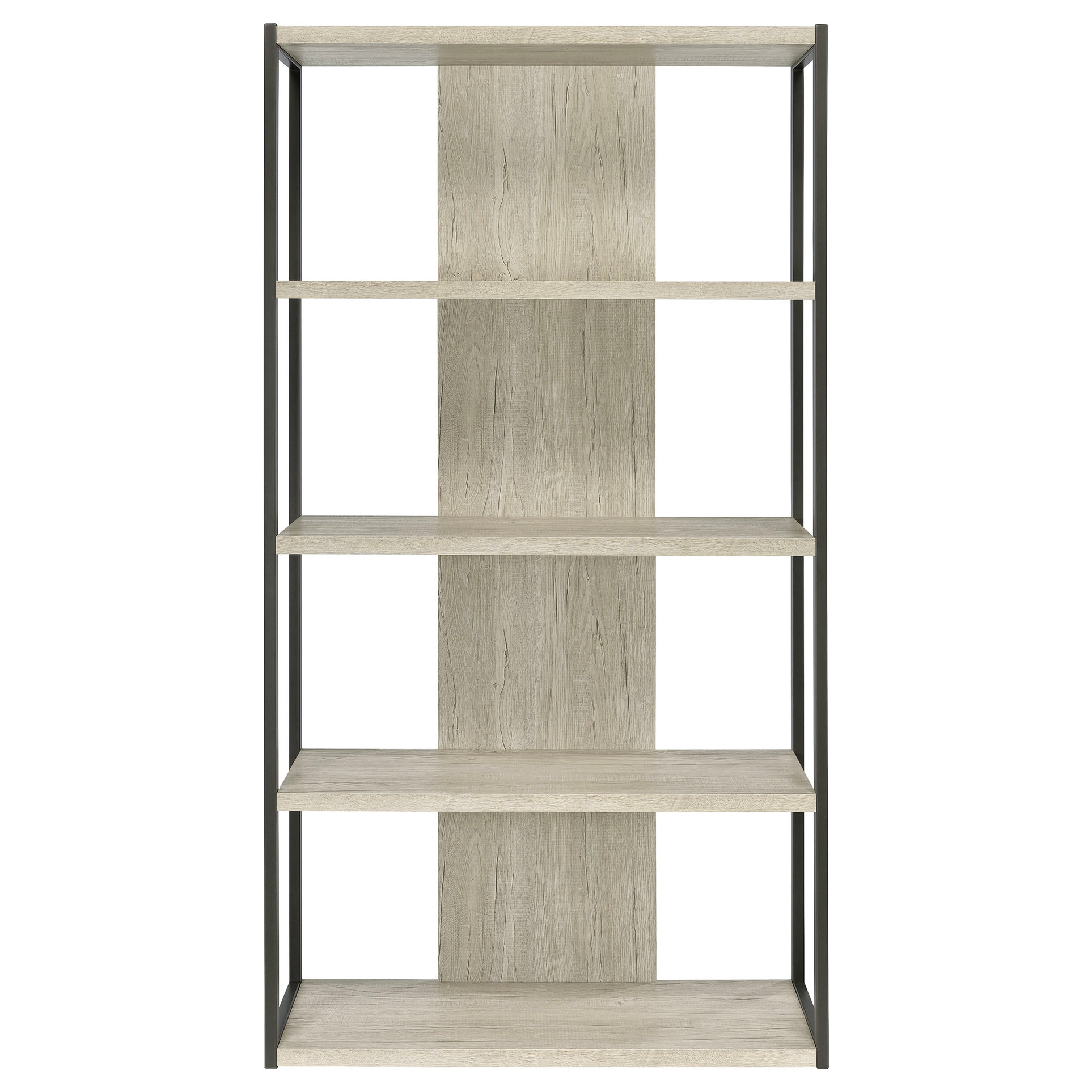LavishLodge White-Washed Grey Finish 4-Shelf Bookshelf, Tall Open Frame ...