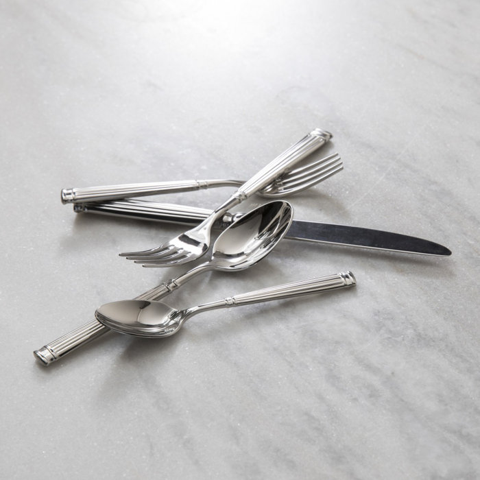 Fortessa Doria 5 Piece 18/10 Stainless Steel Flatware Set, Service for ...