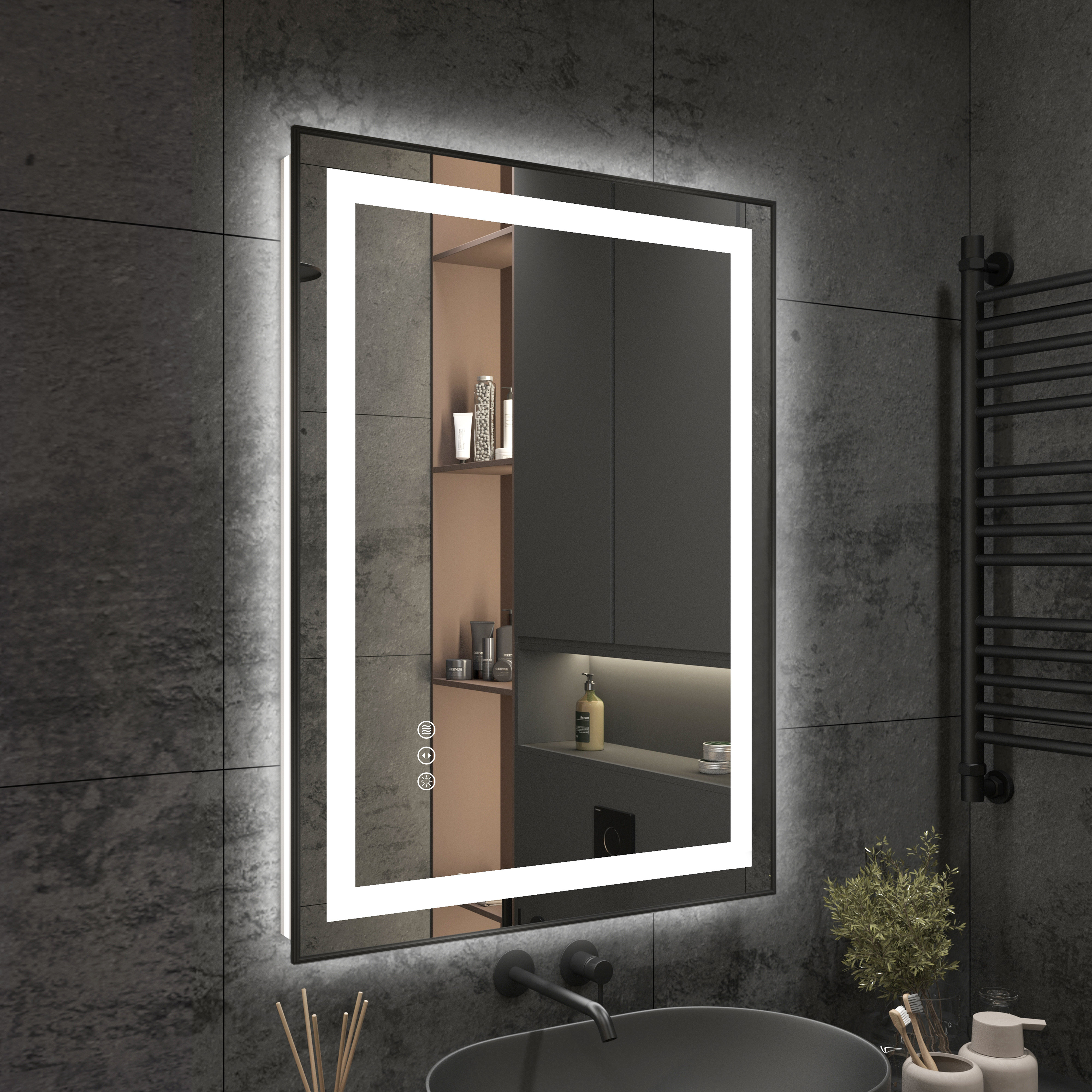 Wrought Studio Dokes Filleted Corner Frameless LED Vanity Bathroom Mirror Passed ETL ...