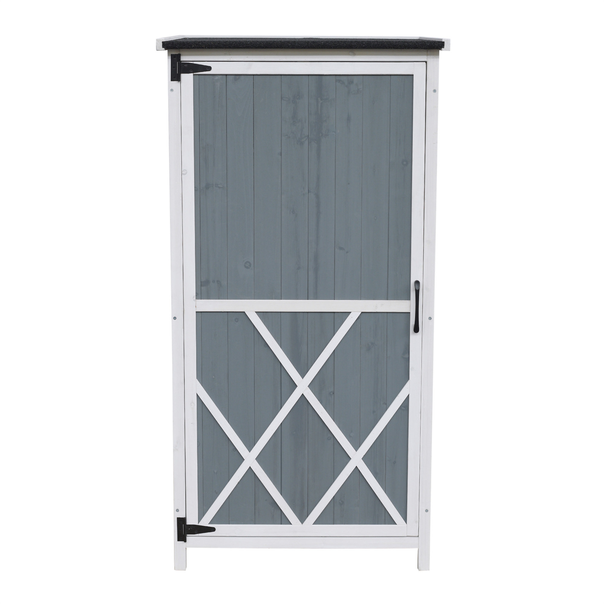 Lvchenman 54" Two-Tone Storage Shed - Gray & White Design With Sloped ...