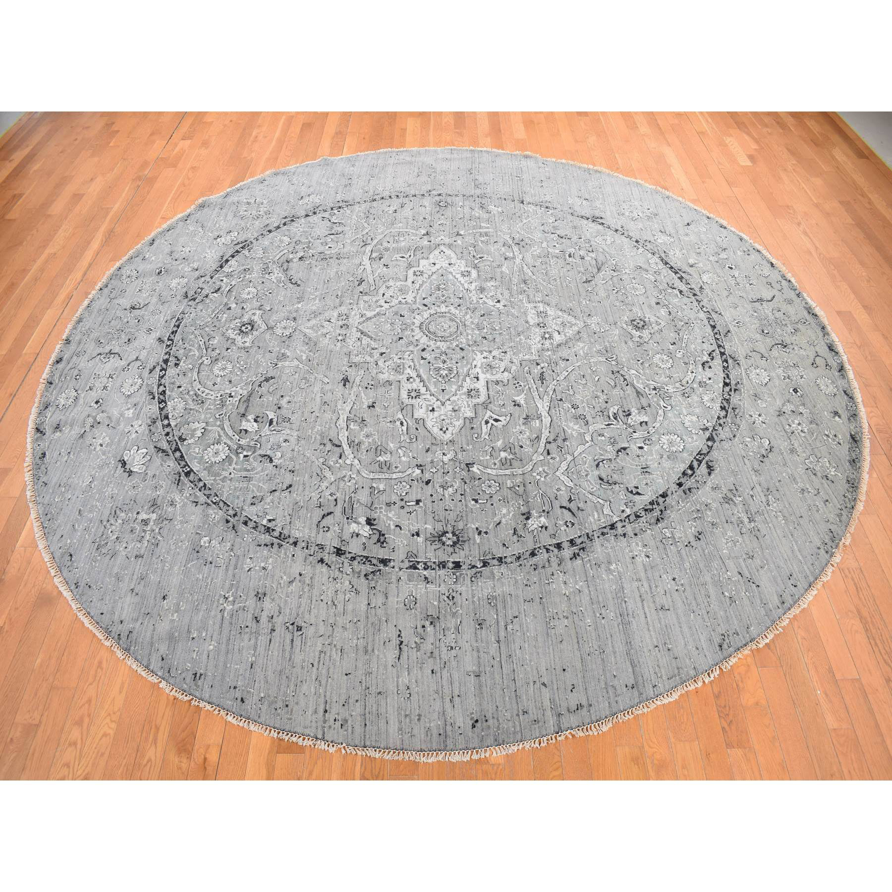 Isabelline Catello One-of-a-Kind Round 12' X 12' New Age Round Wool ...