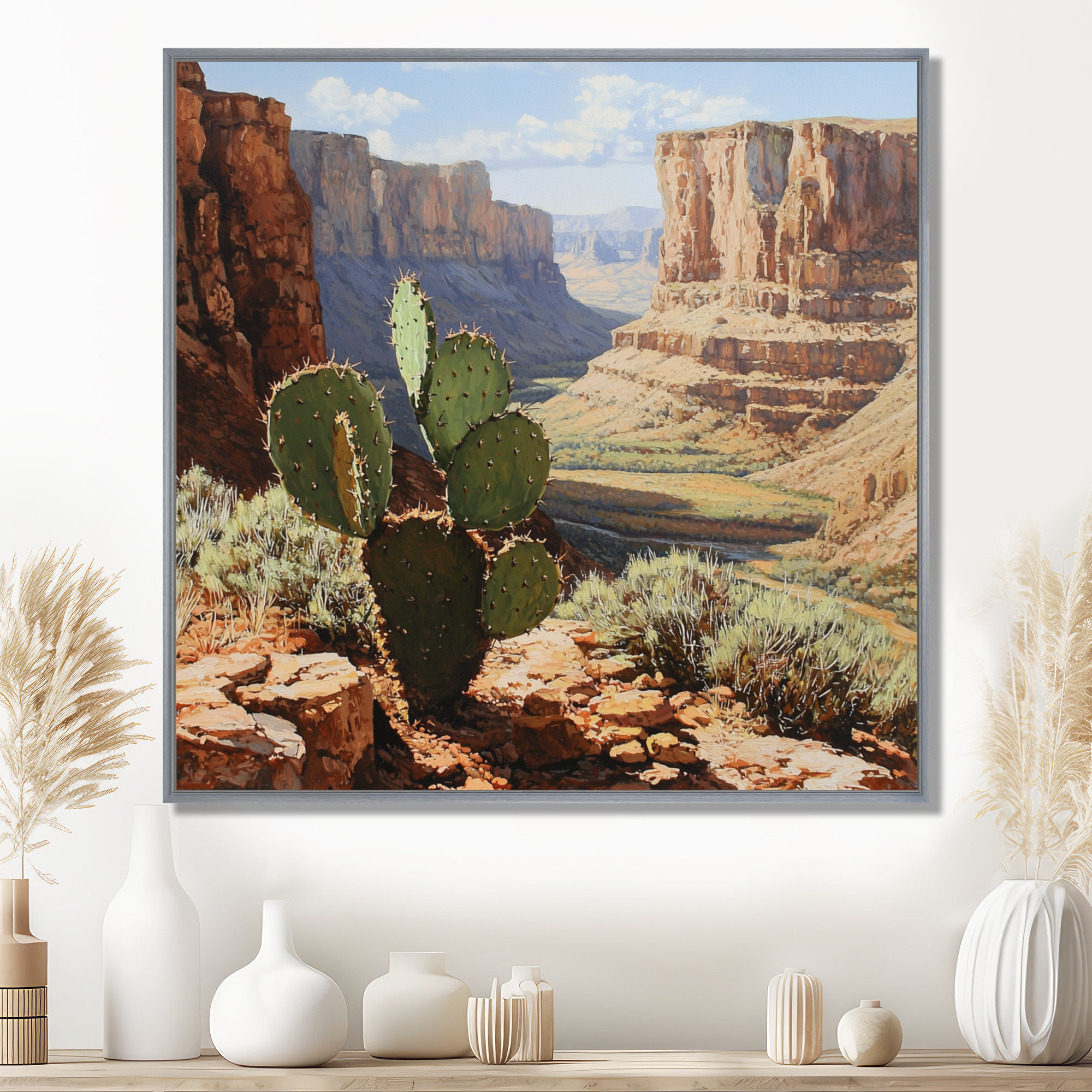 Union Rustic Cactus And The Canyon In Arizona I - cactus Wall Art | Wayfair
