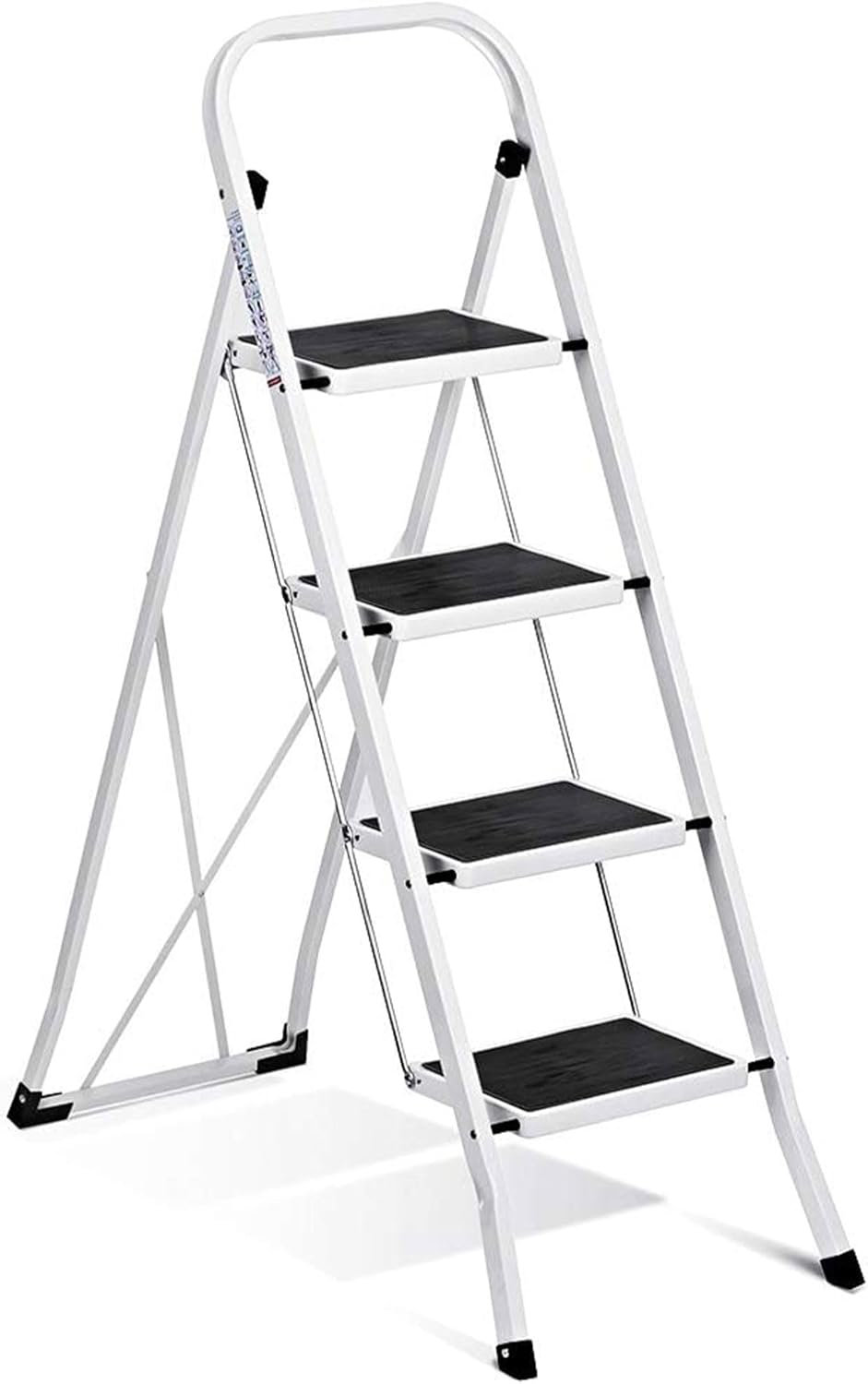Hokku Designs 4 Step Alloy Steel Folding Stool Portable Ladder With ...