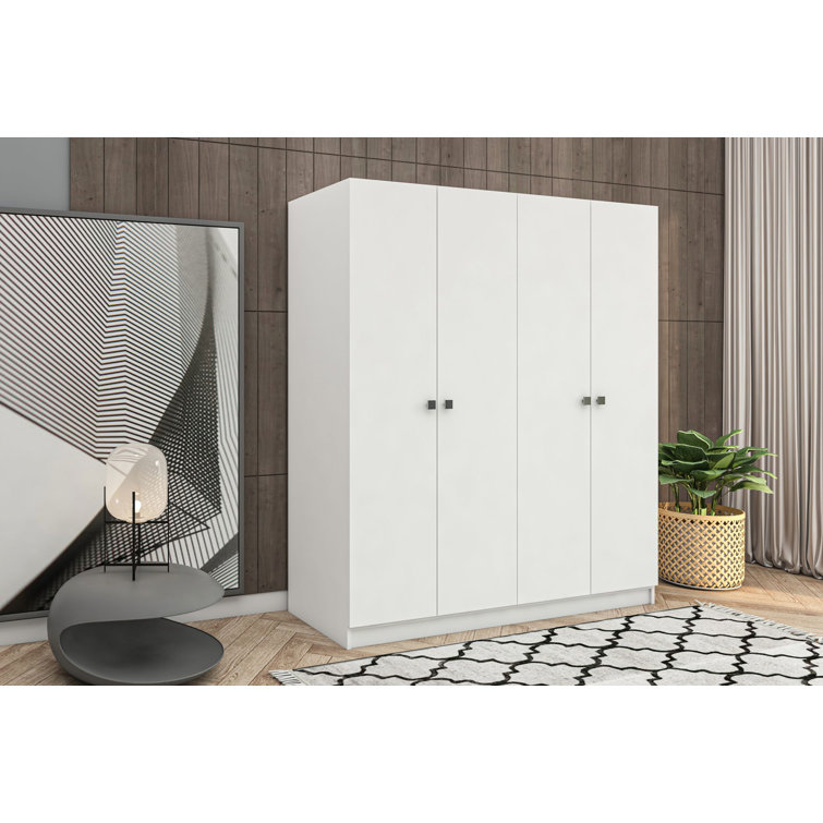 17 Stories Miyley 4 Door Manufactured Wood Wardrobe | Wayfair.co.uk