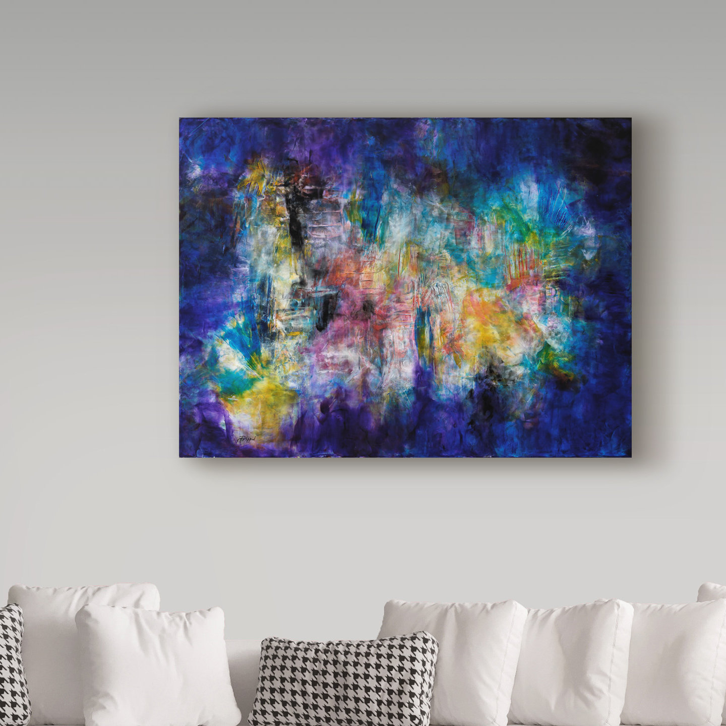 Wrought Studio™ Barabbas 'Blue Moon Abstract' Acrylic Painting Print on ...