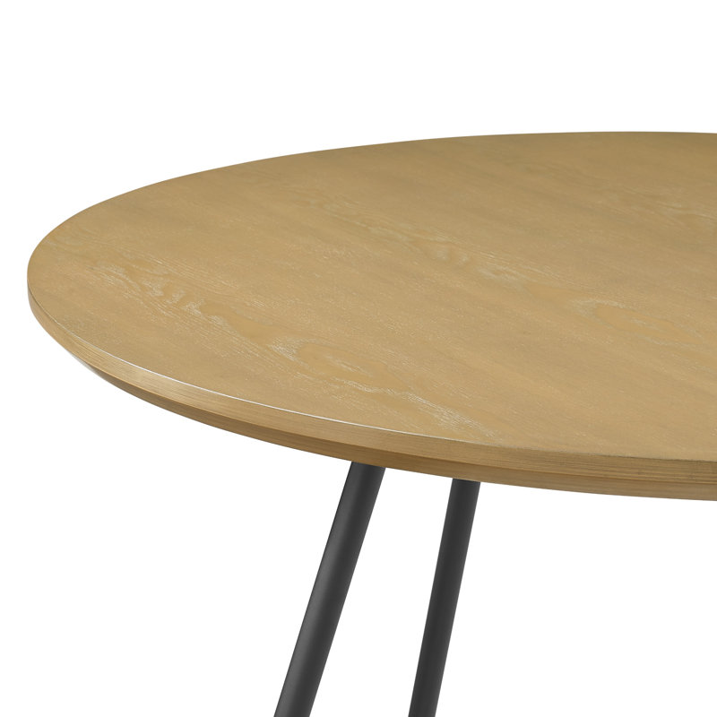 Ebern Designs Perryville Modern Curved X-Base Round Dining Table | Wayfair