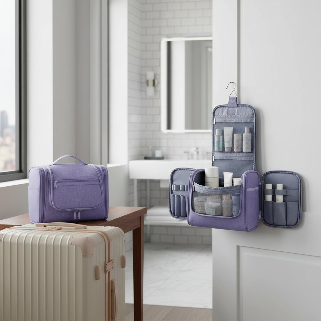 Rebrilliant Light Purple Large Hanging Waterproof Toiletry Bag, Travel ...