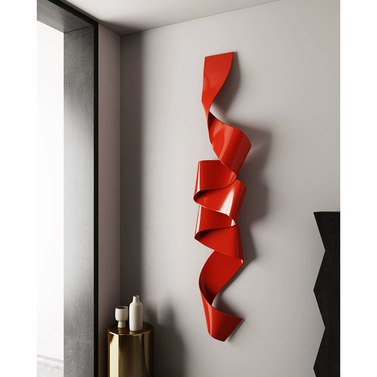 Wrought Studio™ Vibrant Red Iron Swirl Wall Accent | Wayfair