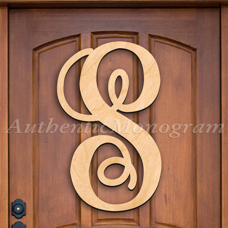 aMonogram Art Unlimited Wooden Vine Script Monogram Letter Wall Decor ...