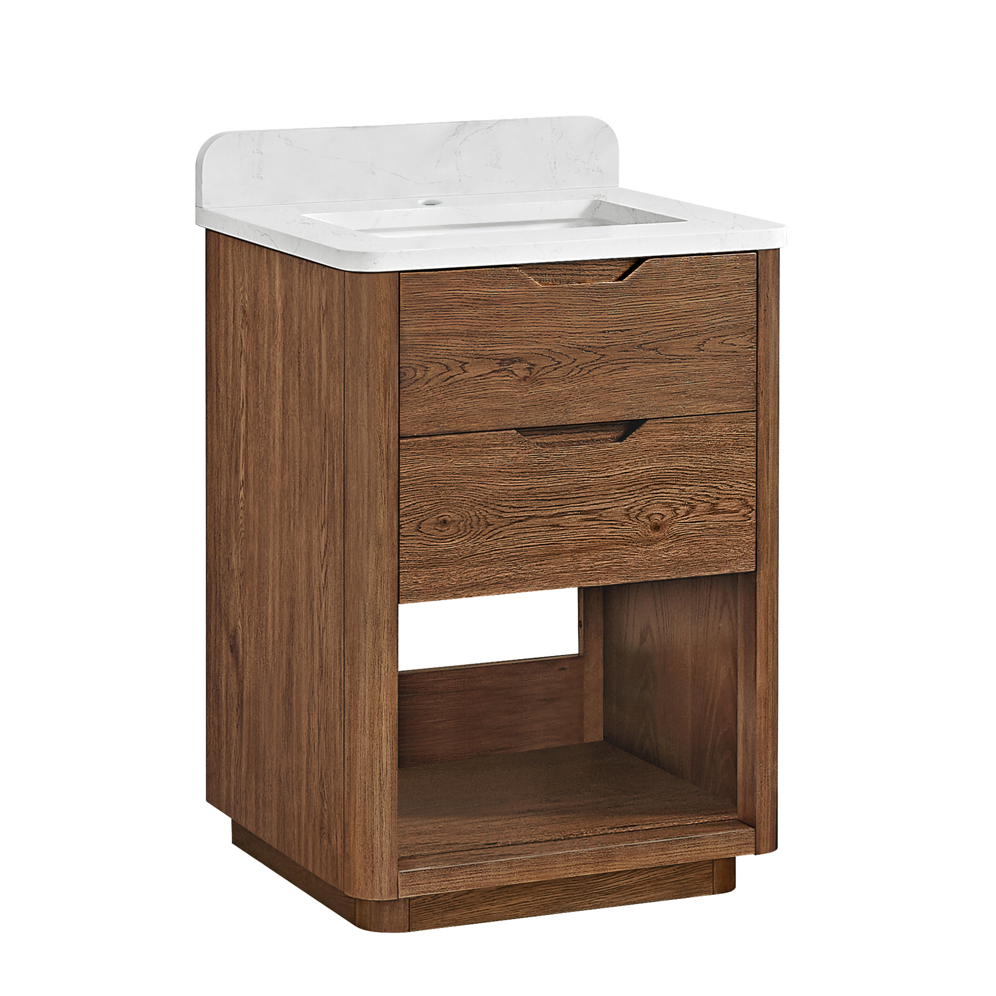 Joss & Main Kaiser 24" Marble Top Single Sink Bathroom Vanity & Reviews ...