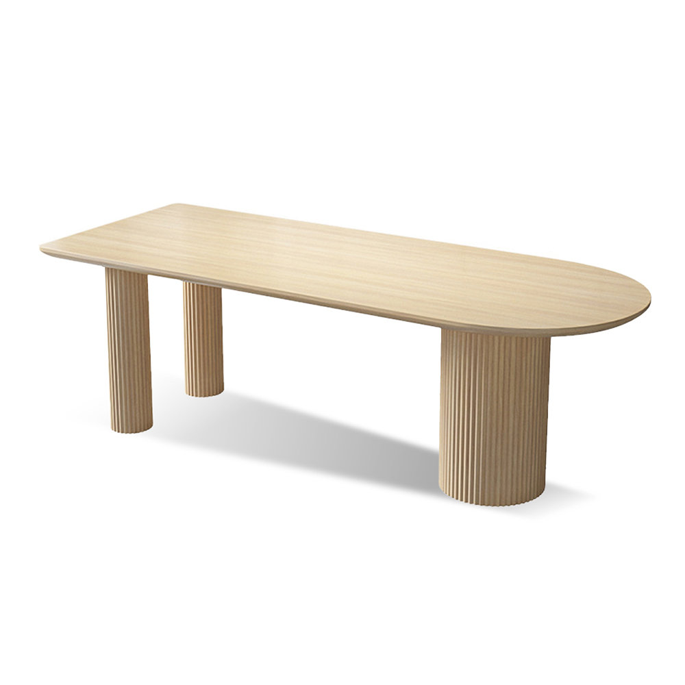 Orren Ellis Burlywood Half-circle Solid Wood Dining Table | Wayfair