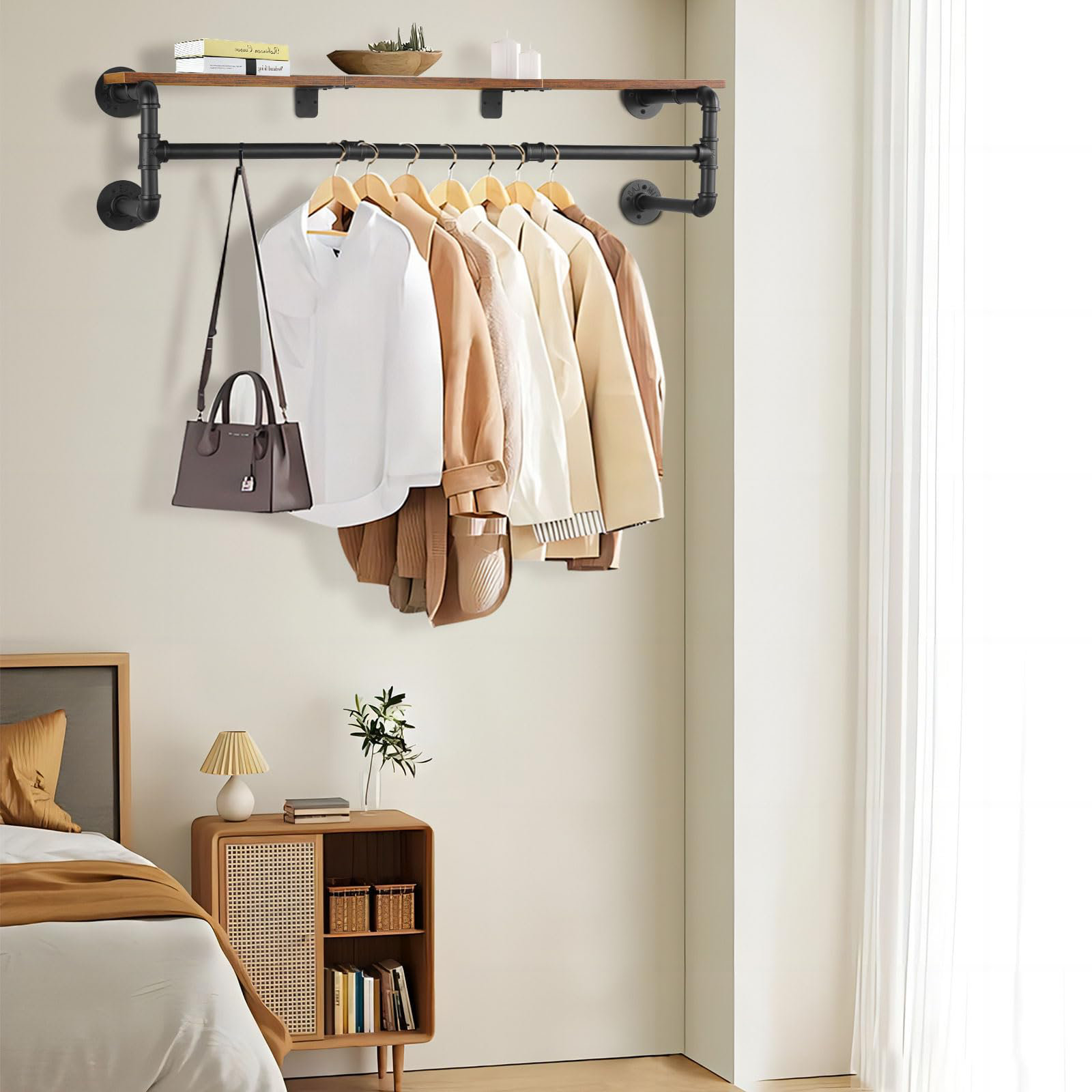 Williston Forge Metal Wall Mounted Clothes Rack | Wayfair