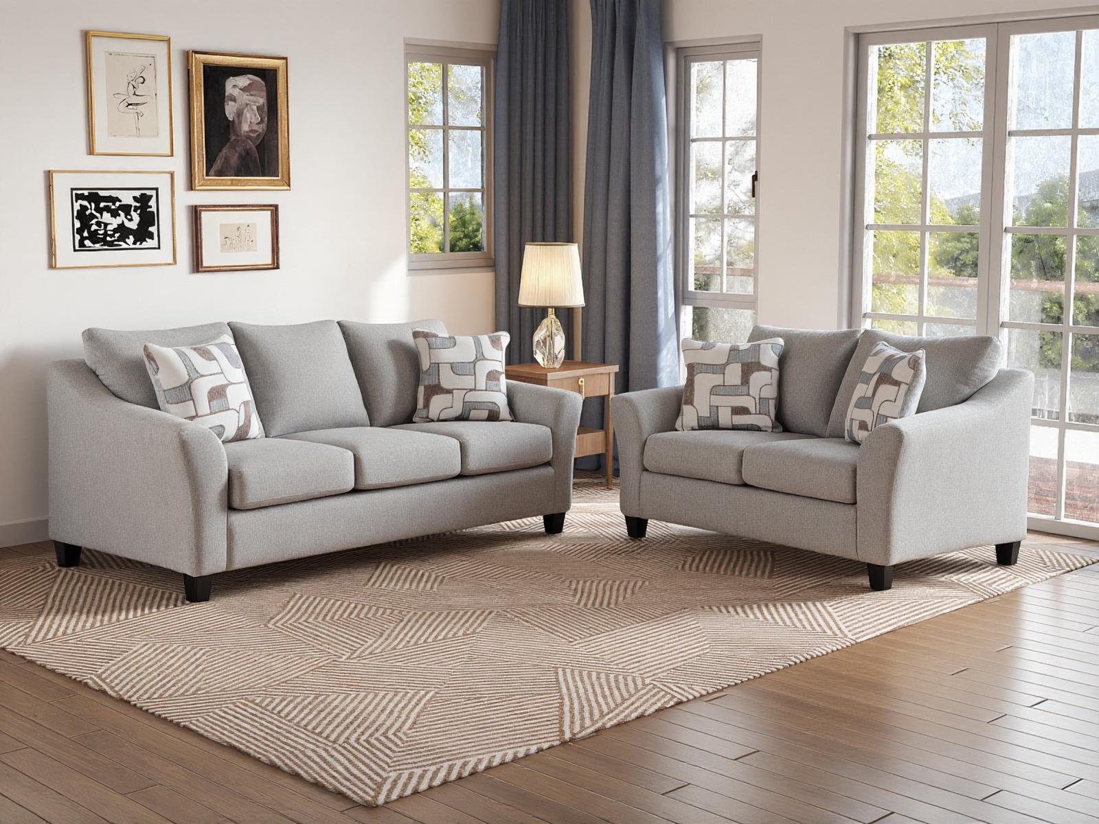 Winston Porter Ahner 2-Piece Living Room Set – Flared Arm Sofa and ...