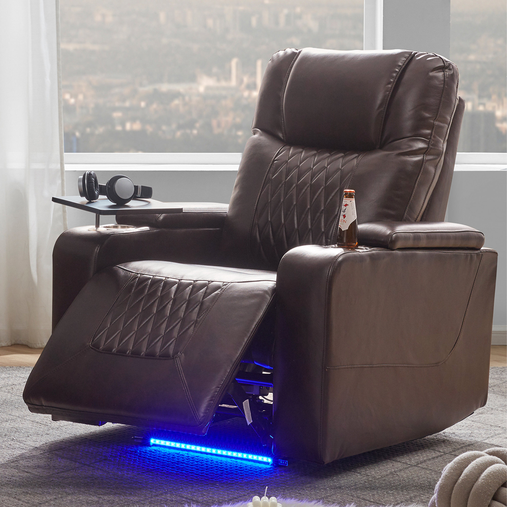 Latitude Run® Luka Power Motion Recliner with Hidden Storage & Swivel ...