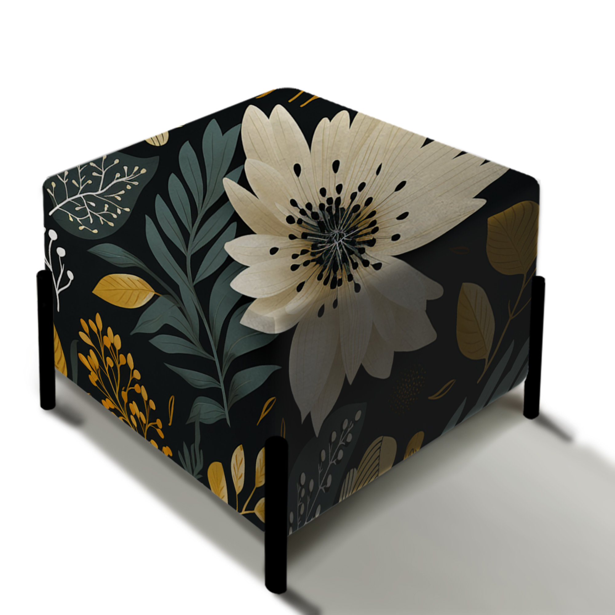 Design Art Nostalgia Beige And Green Floral Pattern Delight - Floral ...