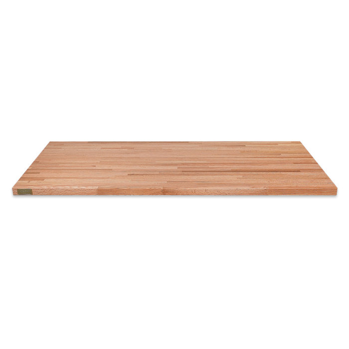 CONSDAN Oak Countertop 25'' W Solid Wood Rectangular Square Edge Table ...