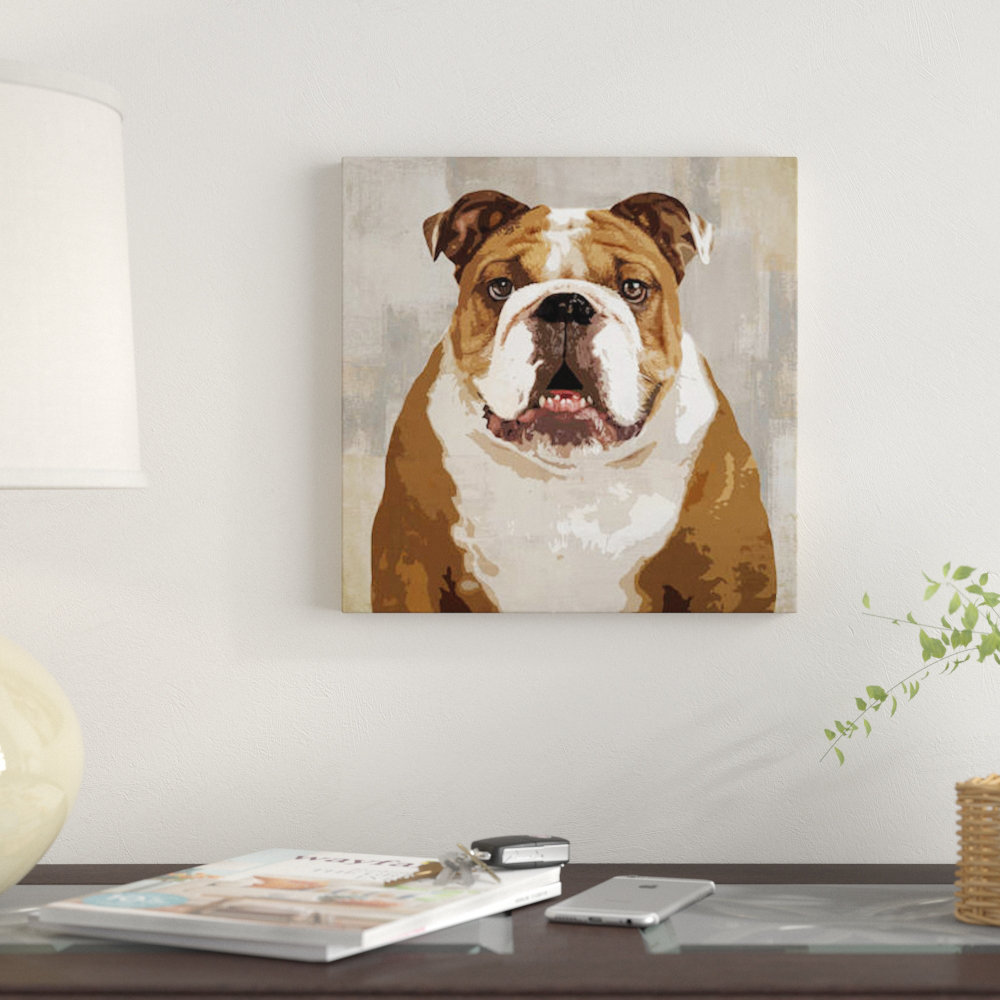 East Urban Home Bulldog by Keri Rodgers - Wrapped Canvas Graphic Art ...