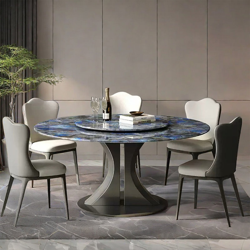 ALLNICEDT Modern simple microlite round dining table | Wayfair