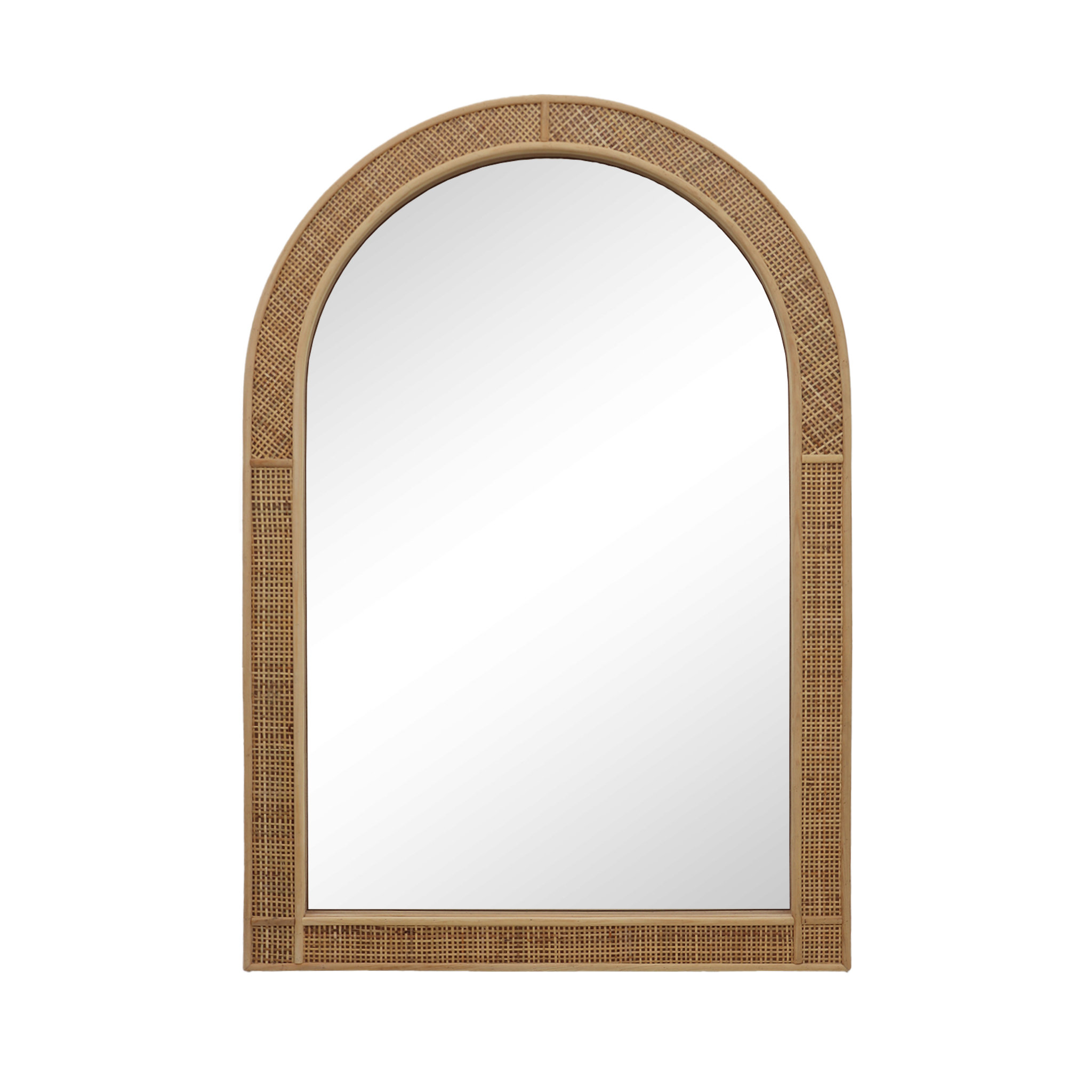 Bay Isle Home Boho Arch Rattan Mirror - 25.5 x 37.4 Inch | Wayfair