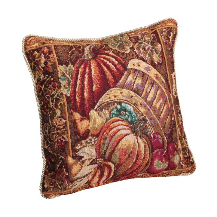 Violet Linen Fall Harvest Bushel Basket Throw Pillow & Reviews | Wayfair