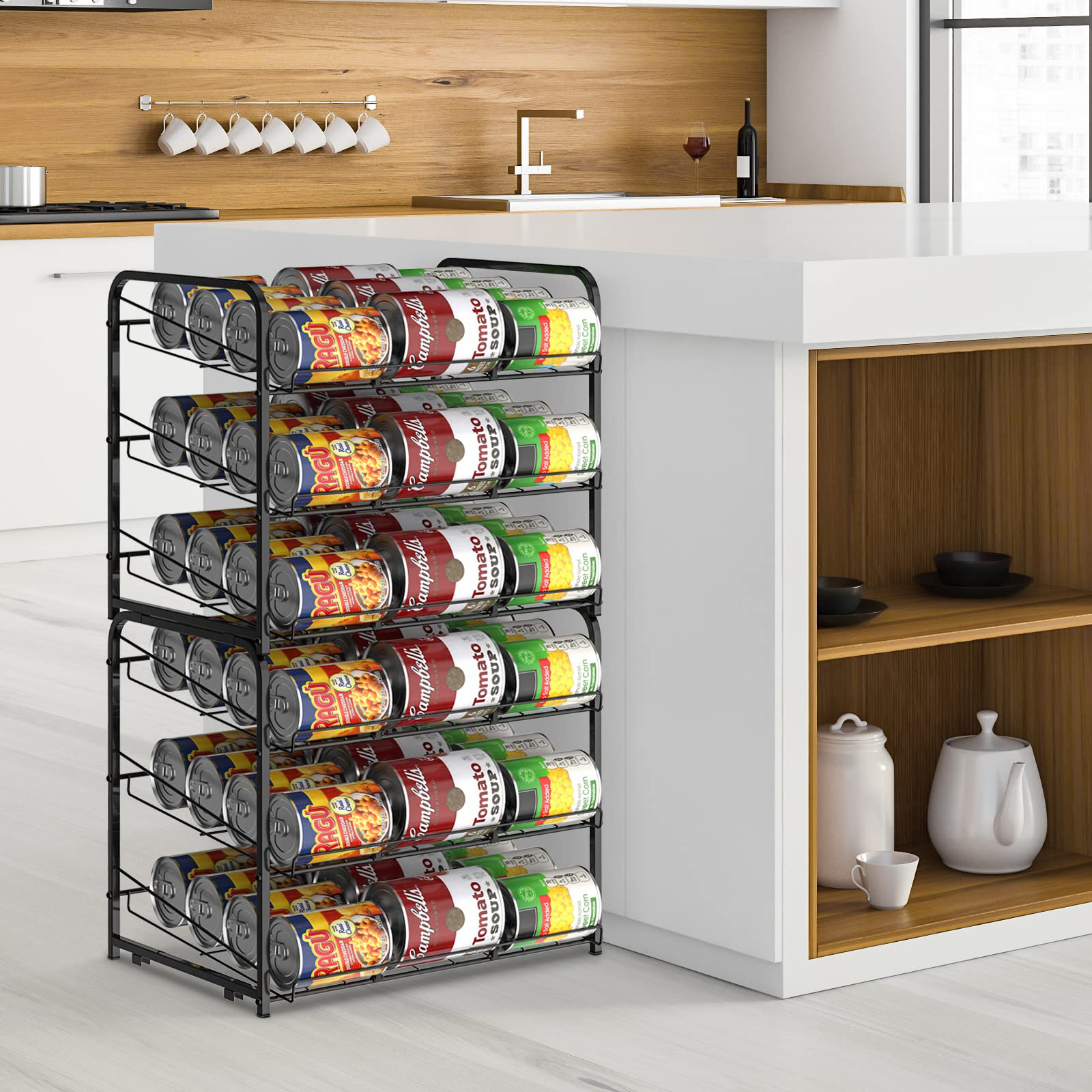 Prep & Savour Stackable Can Organizer Rack For Kitchen & Pantry, Holds ...