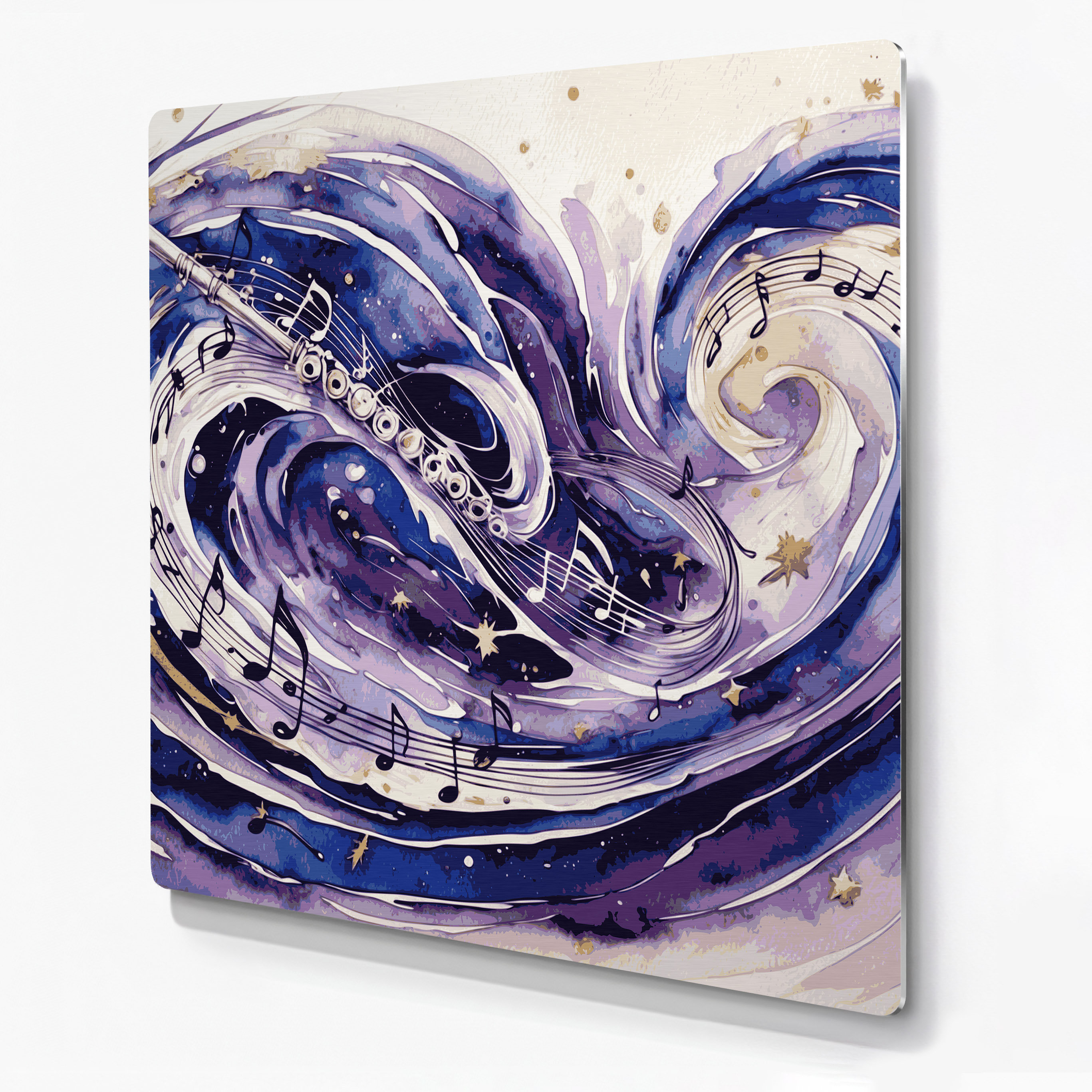 Hokku Designs Music Flute Gray Metal Wall Art | Wayfair