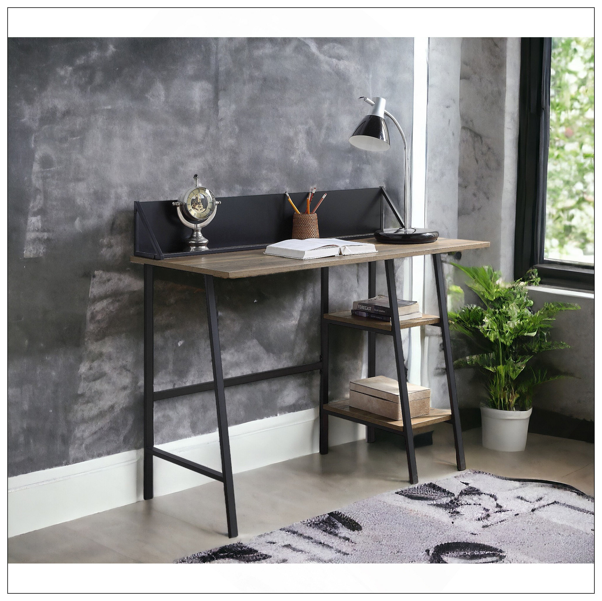 17 Stories Versatile Rustic Writing Desk With Stylish Design For ...
