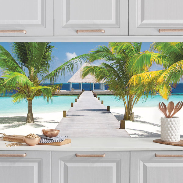 Highland Dunes Askerby Catwalk To Paradise 40 x 140cm PVC Tile in Blue ...