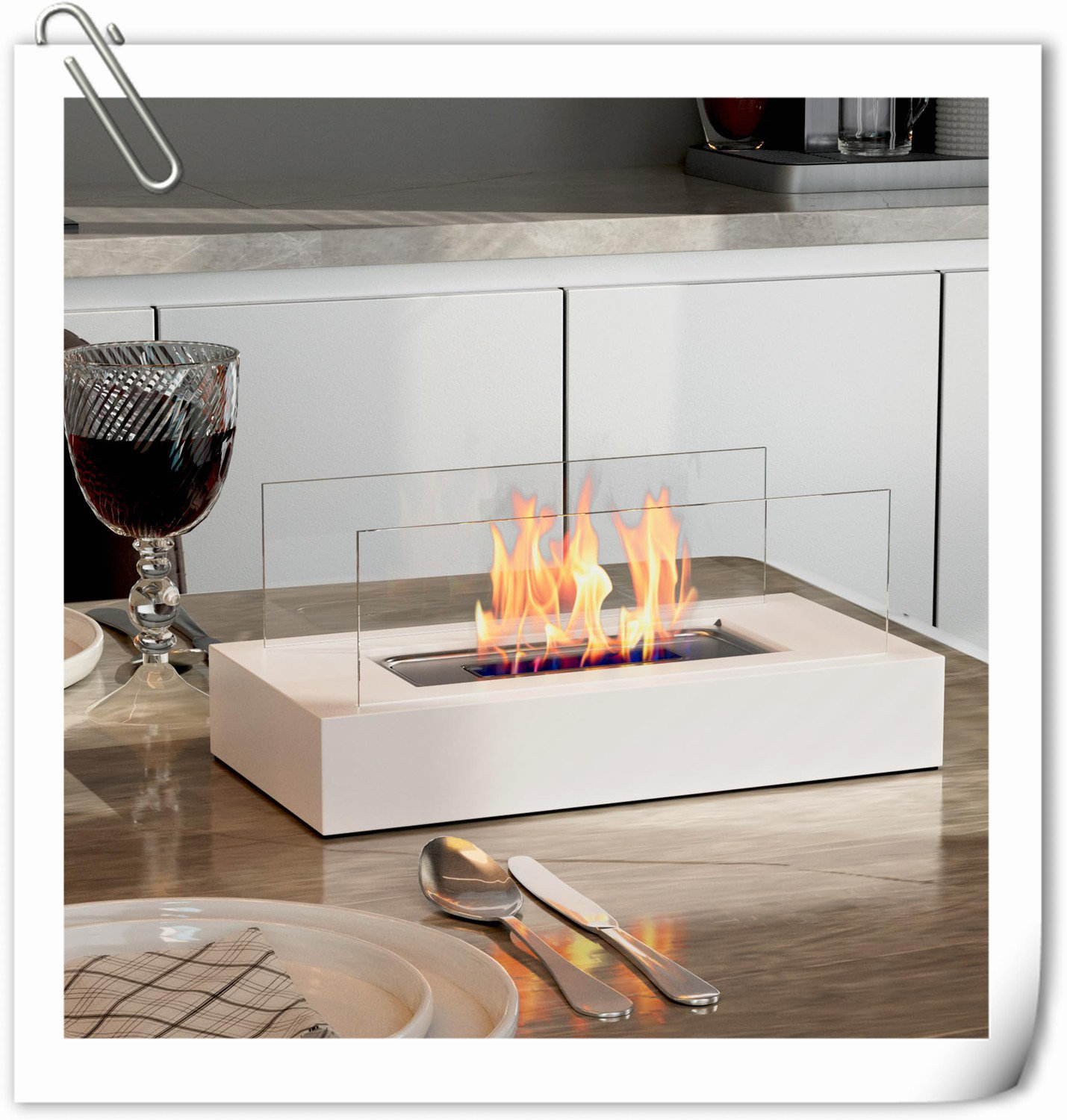 GLOBAL GIRLS LLC Tabletop Fire Tabletop Fireplace with Flame Guard ...