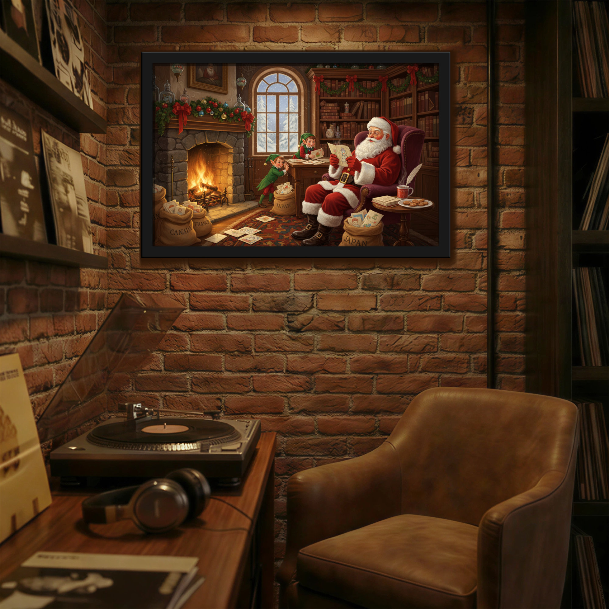 Astoria Grand Christmas Santa Claus Reading Letters With Elves ...