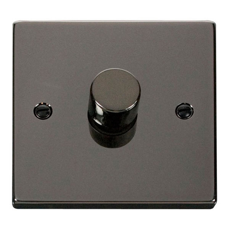 Symple Stuff Black Nickel 1 Gang 2 Way LED 100W Trailing Edge Dimmer ...