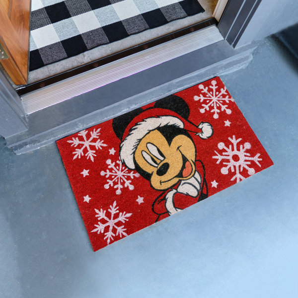 Disney 2-Piece Licensed Disney Mickey Mouse Santa Xmas Coir Door Mats ...