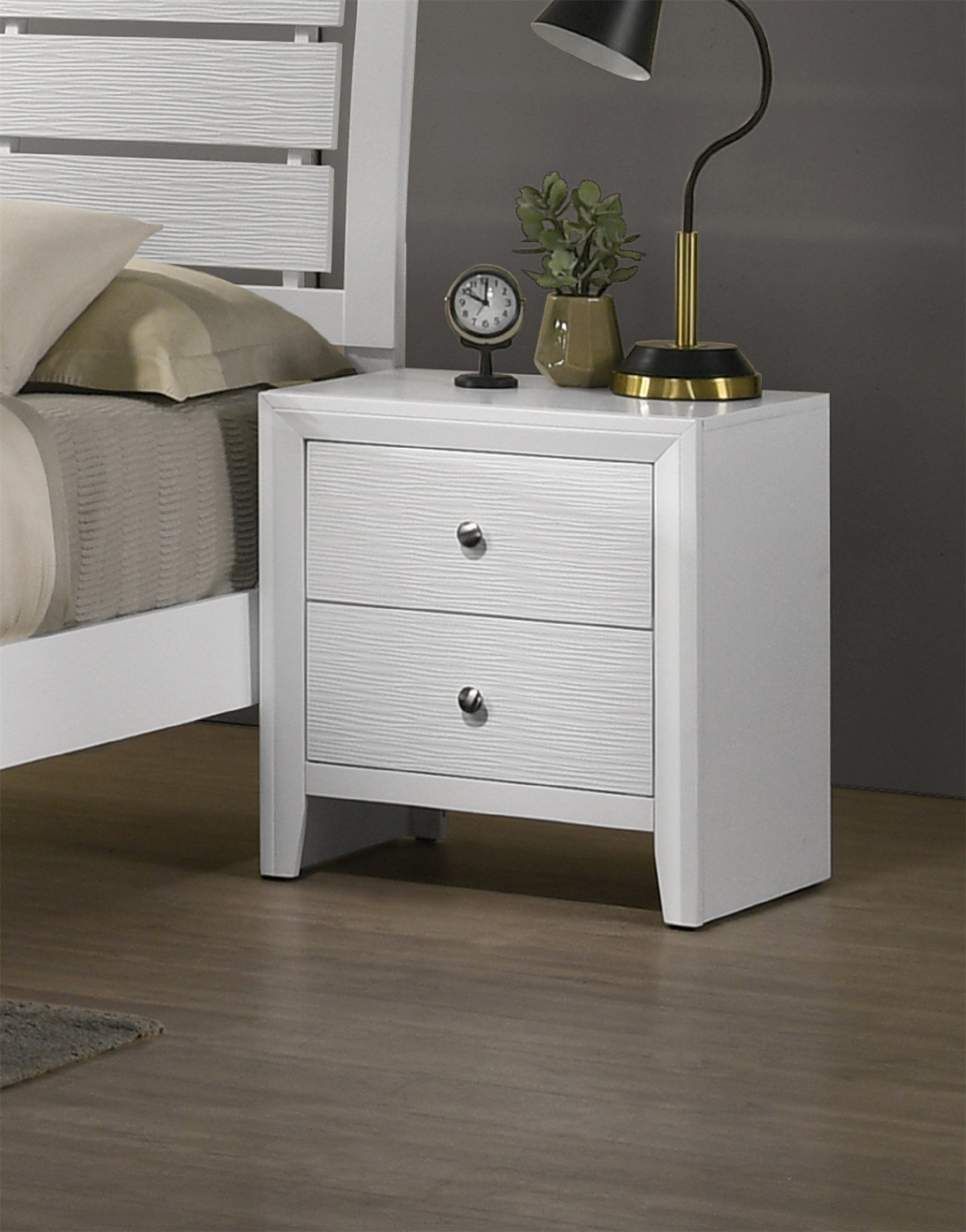 Red Barrel Studio Modern Look 2-Drawer Nightstand End Table Two Storage ...