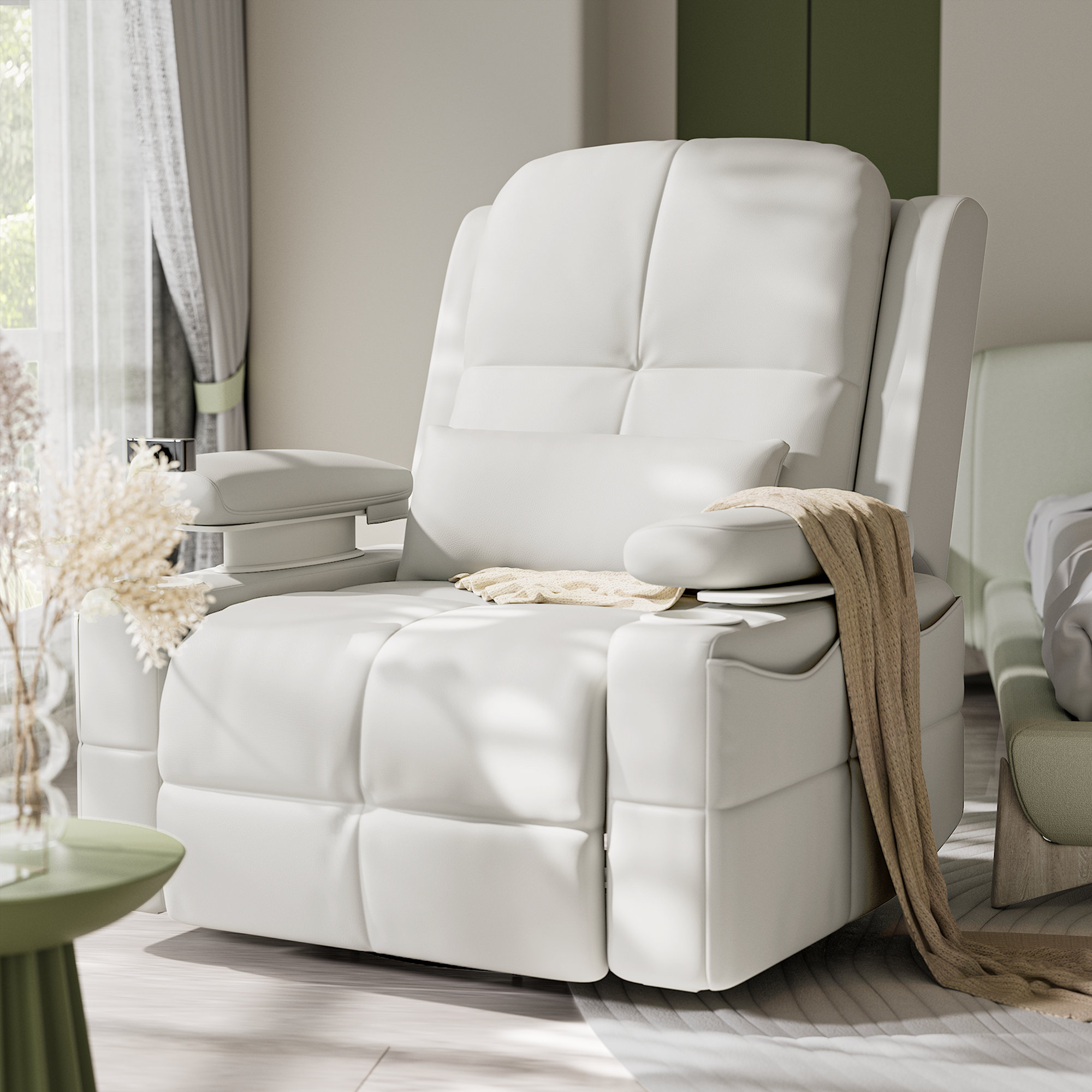 MAMAZING Electric Power Adjustable Armrests Swivel Rocking Chair ...