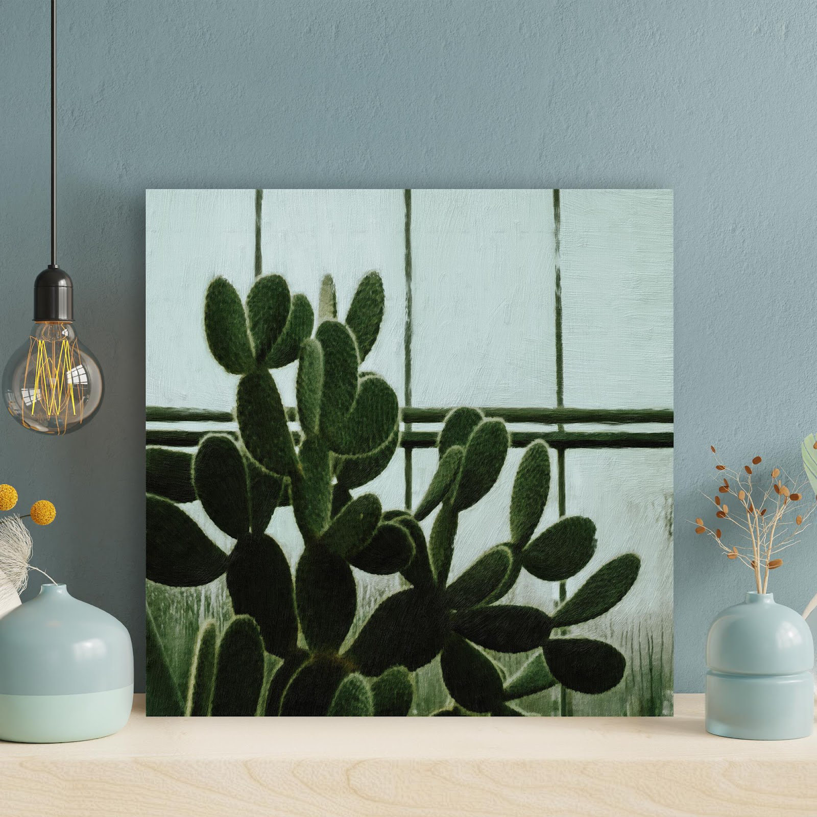 Foundry Select Some Green Cacti A Window - 1 Piece Square Graphic Art ...