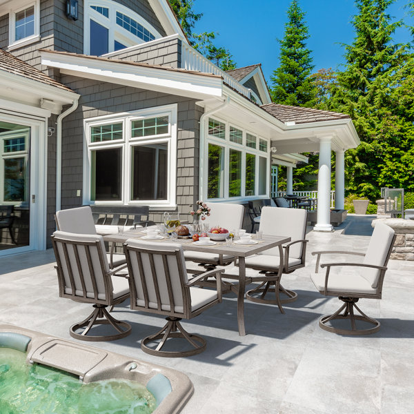 Red Barrel Studio® Kannyn Rectangular 6 - Person 60" Long Aluminum ...