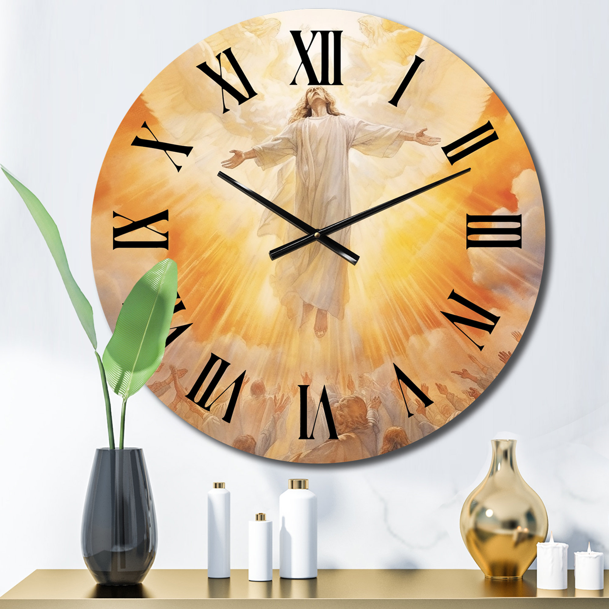 Design Art Jesus Modern Devotion II Metal Wall Clock | Wayfair