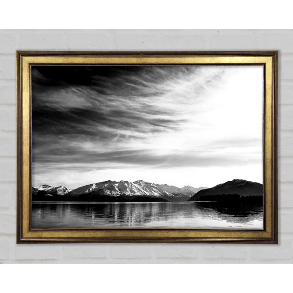 Union Rustic Mountain Scenery Black And White - Single Picture Frame ...