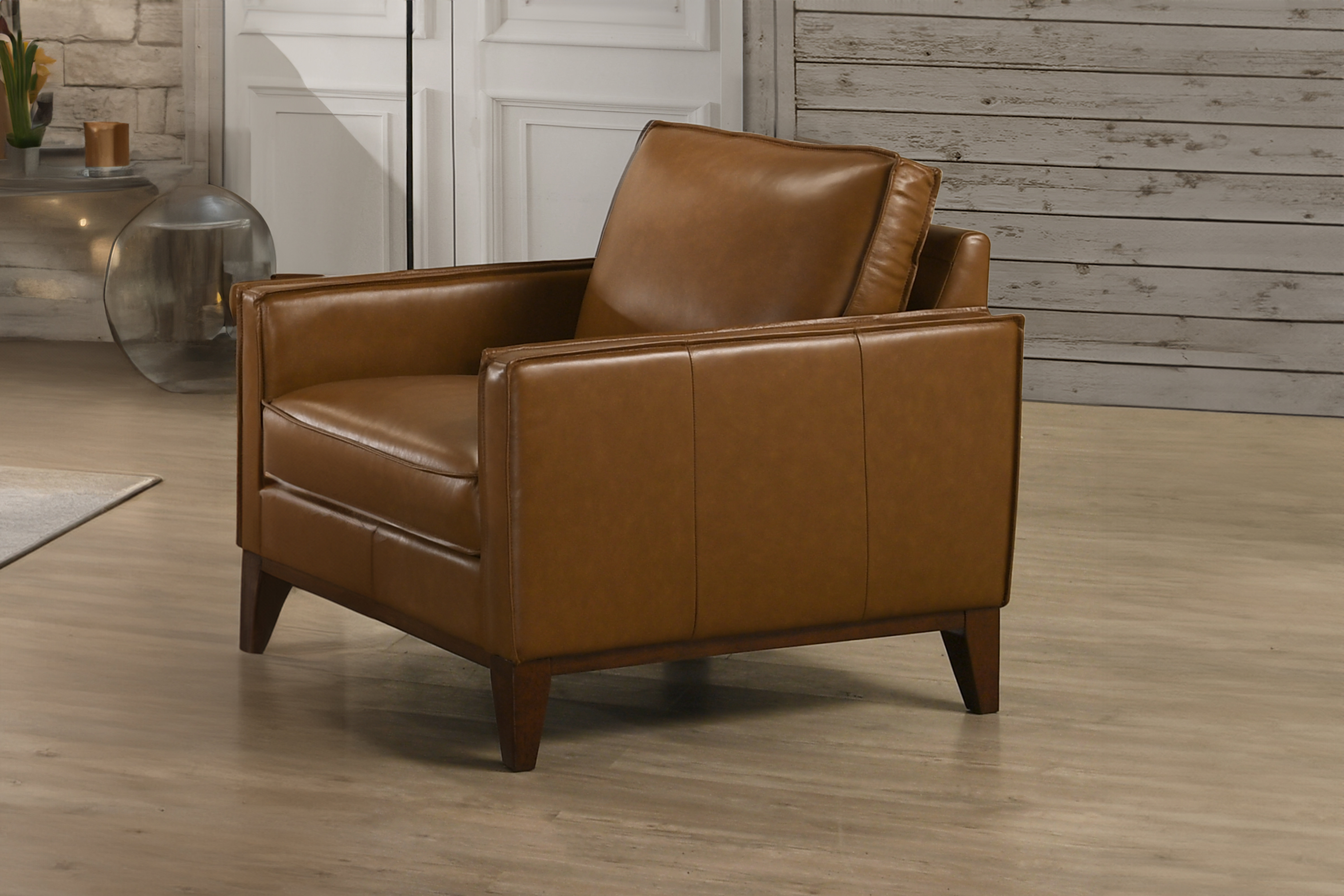 Wade Logan® Caliah Leather Chair, Caramel & Reviews | Wayfair