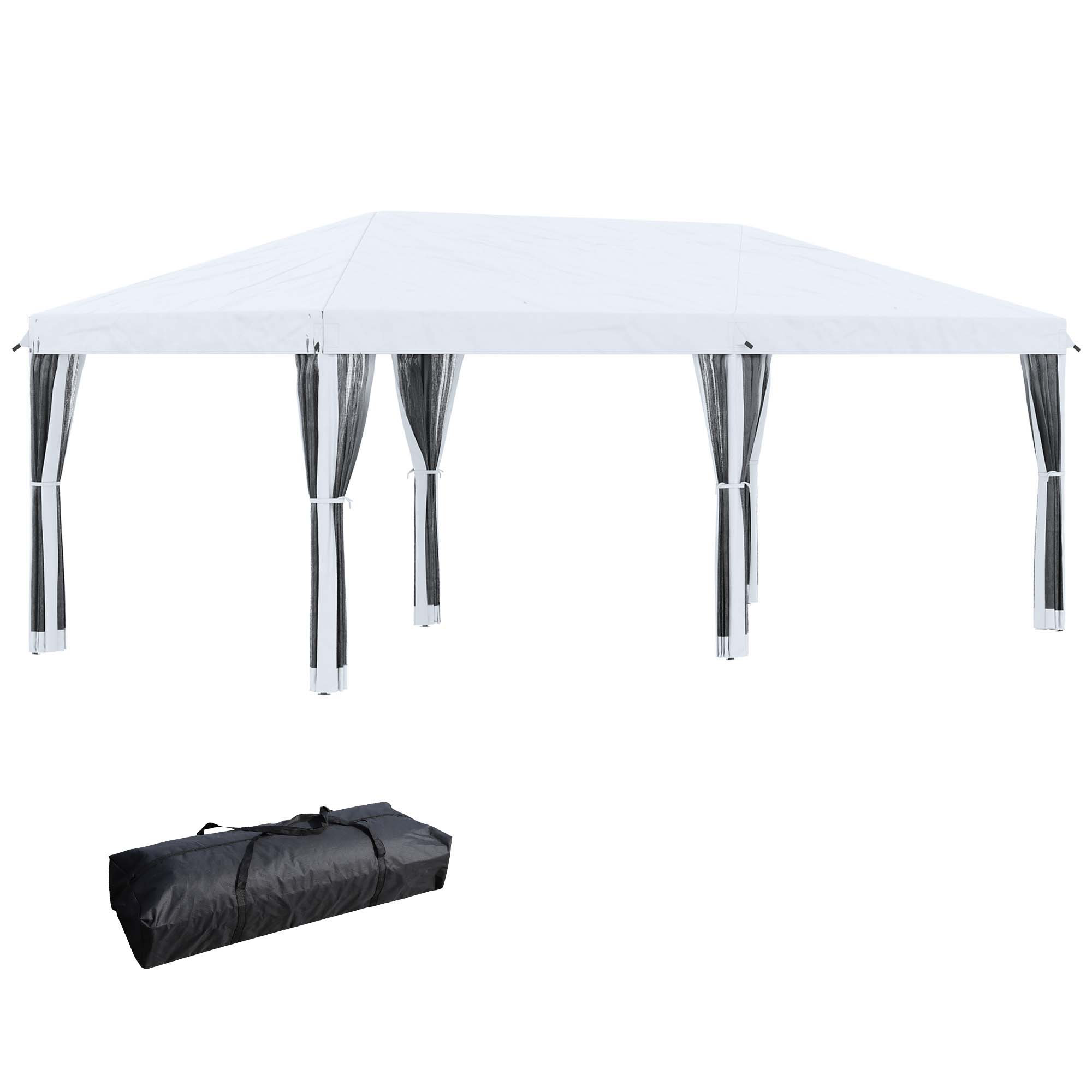 Impact Outdoor Outsunny 10' X 20' Pop Up Canopy Tent With Netting ...
