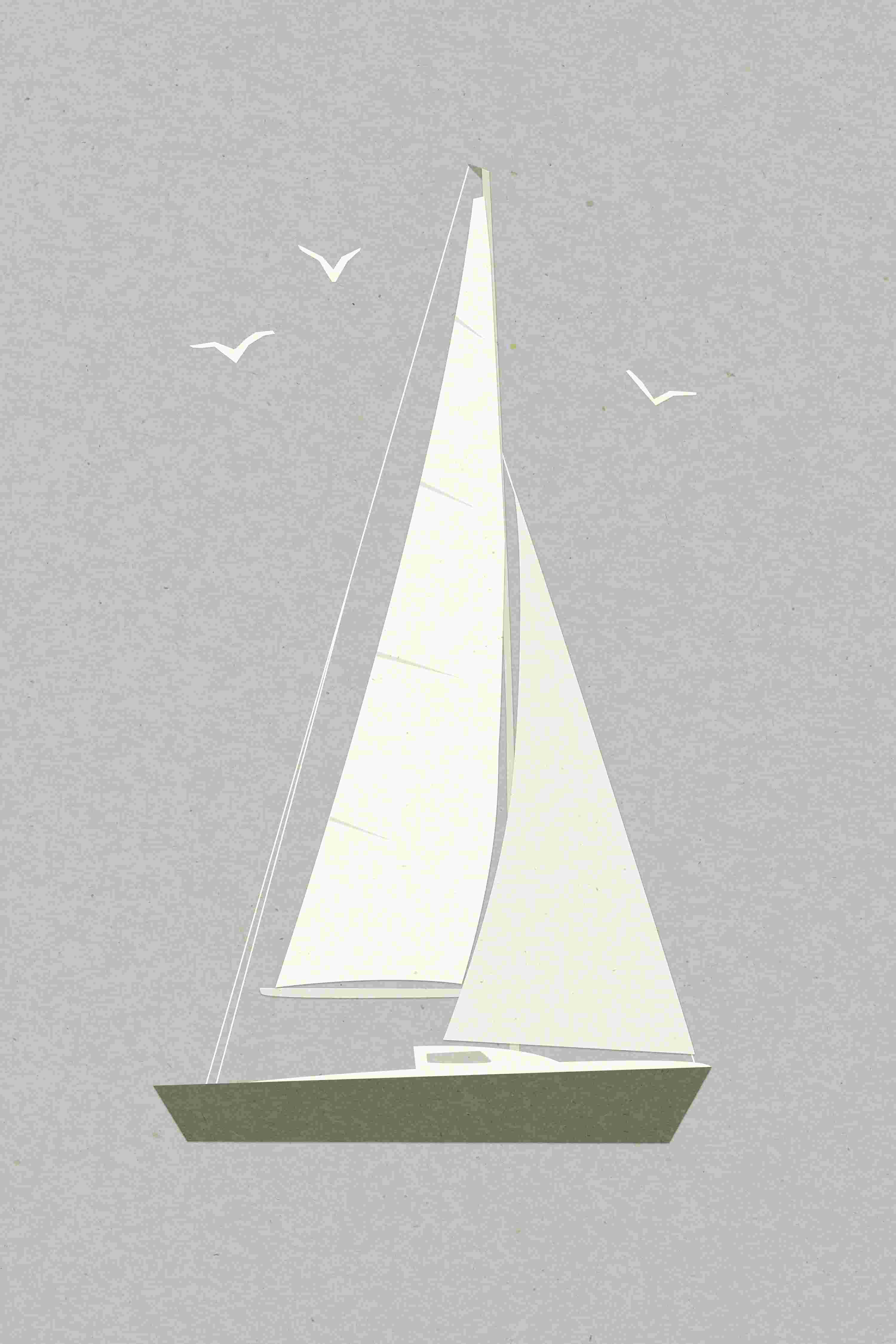 Breakwater Bay " Sailboat Shapes I " by Victoria Barnes | Wayfair