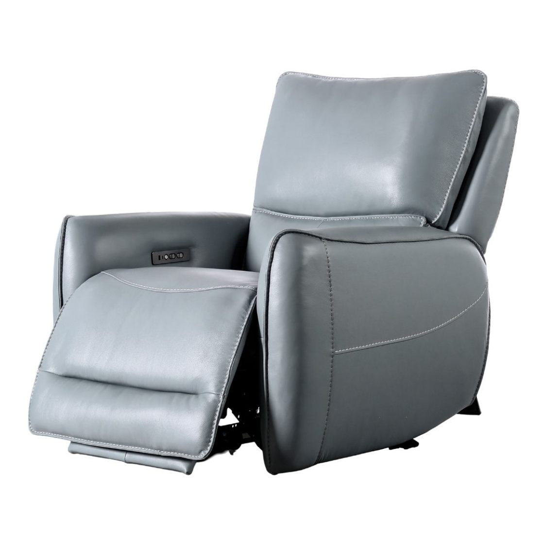 Latitude Run® Transitional Style Pale Blue Power Recliner Extendable ...