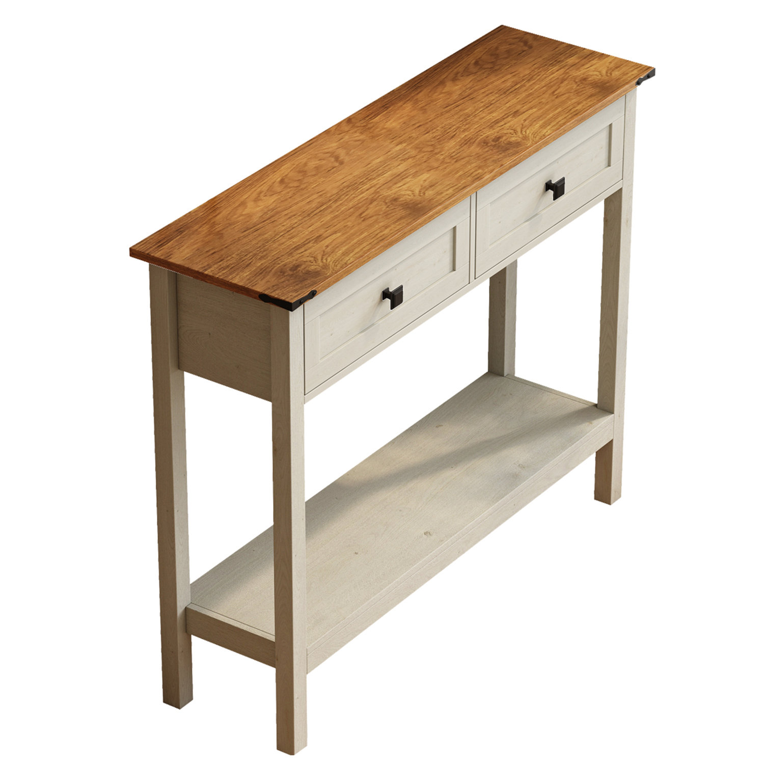 August Grove® Country Style Console Table With 2 Drawers And Bottom ...