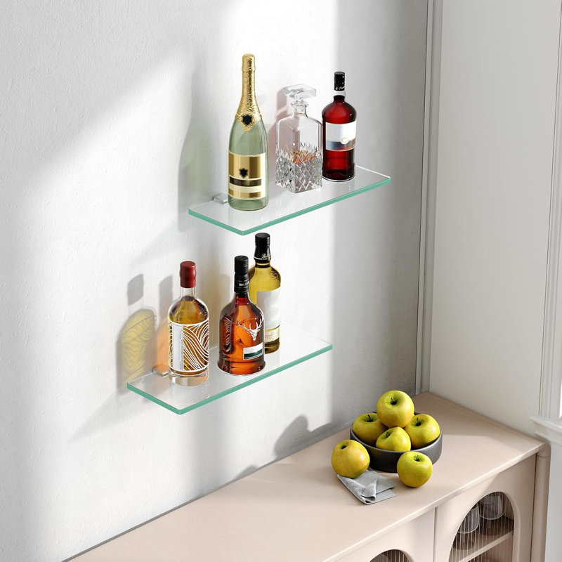 Latitude Run® Haaheo Glass Wall Bathroom Shelves | Wayfair