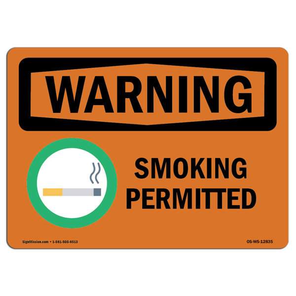 SignMission Smoking Permitted Aluminum Sign 12 x 18 - Wayfair Canada