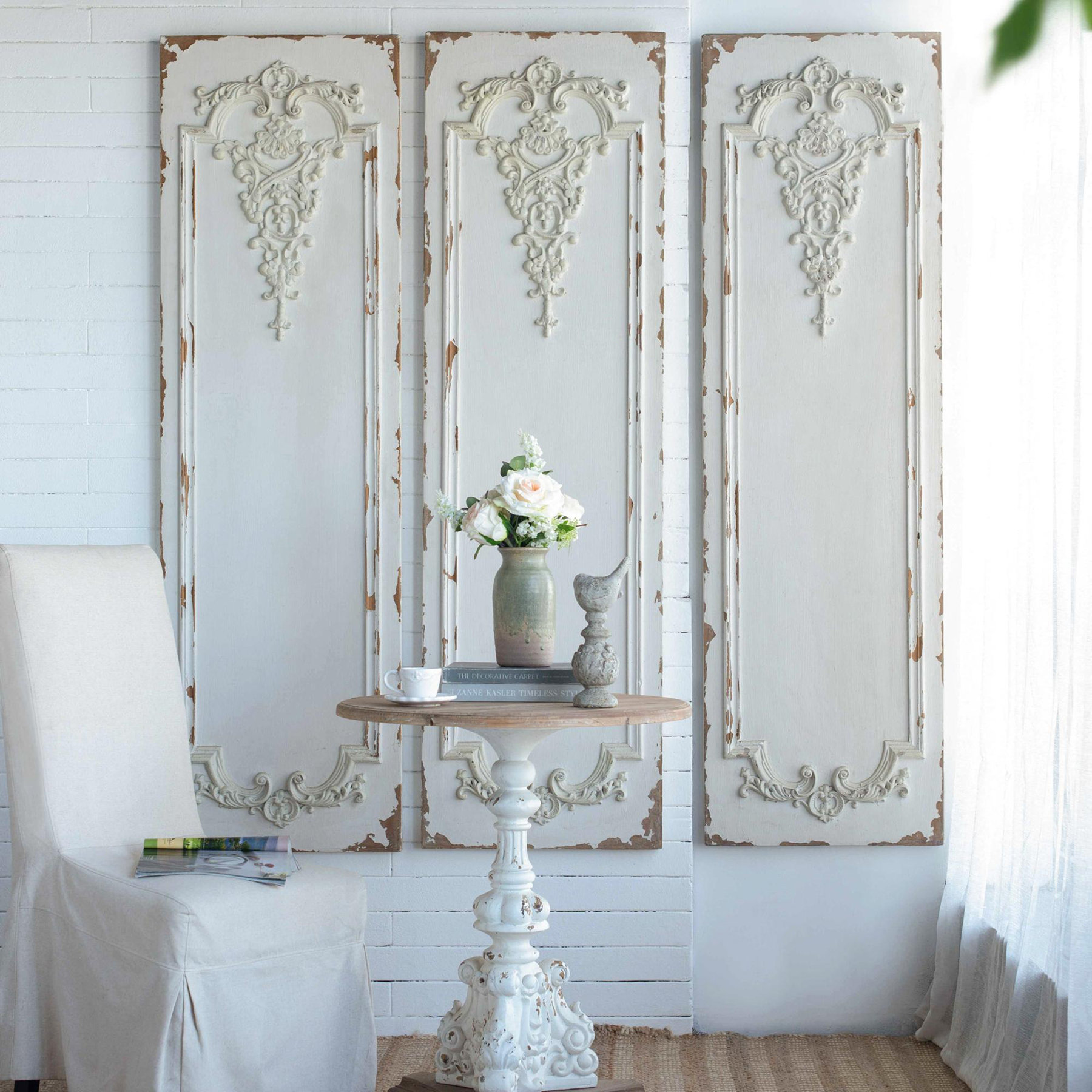 Dmond Set of 3 Large White Wall Art Panel | Wayfair