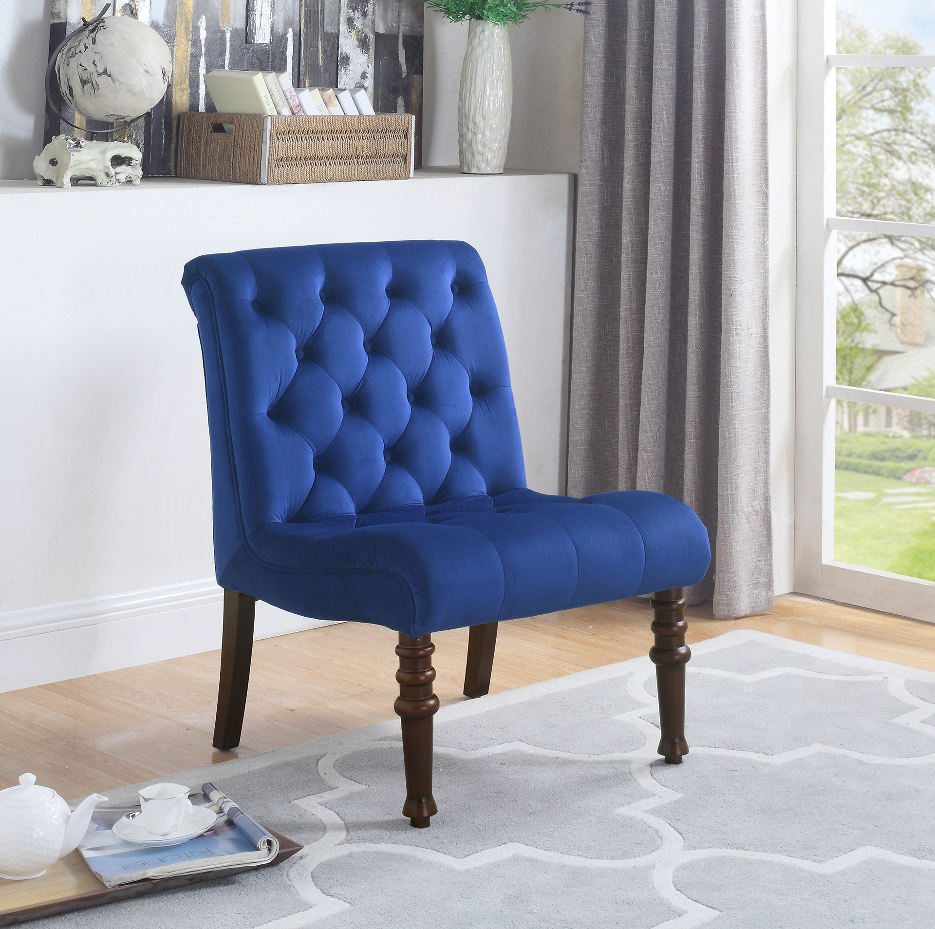 Ophelia & Co. Volker 73.66Cm Wide Tufted Slipper Chair & Reviews ...