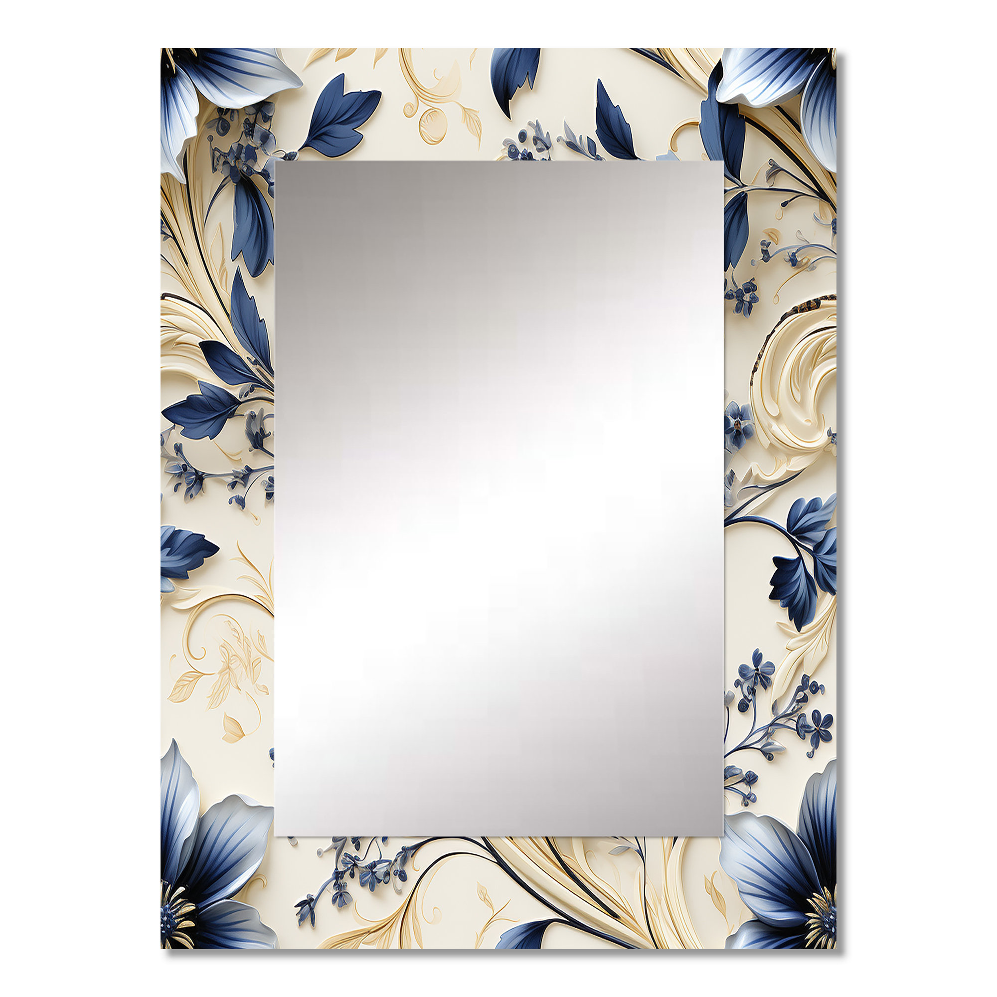 Fleur De Lis Living Cobalt Blue Filigree Vines Victorian Pattern ...