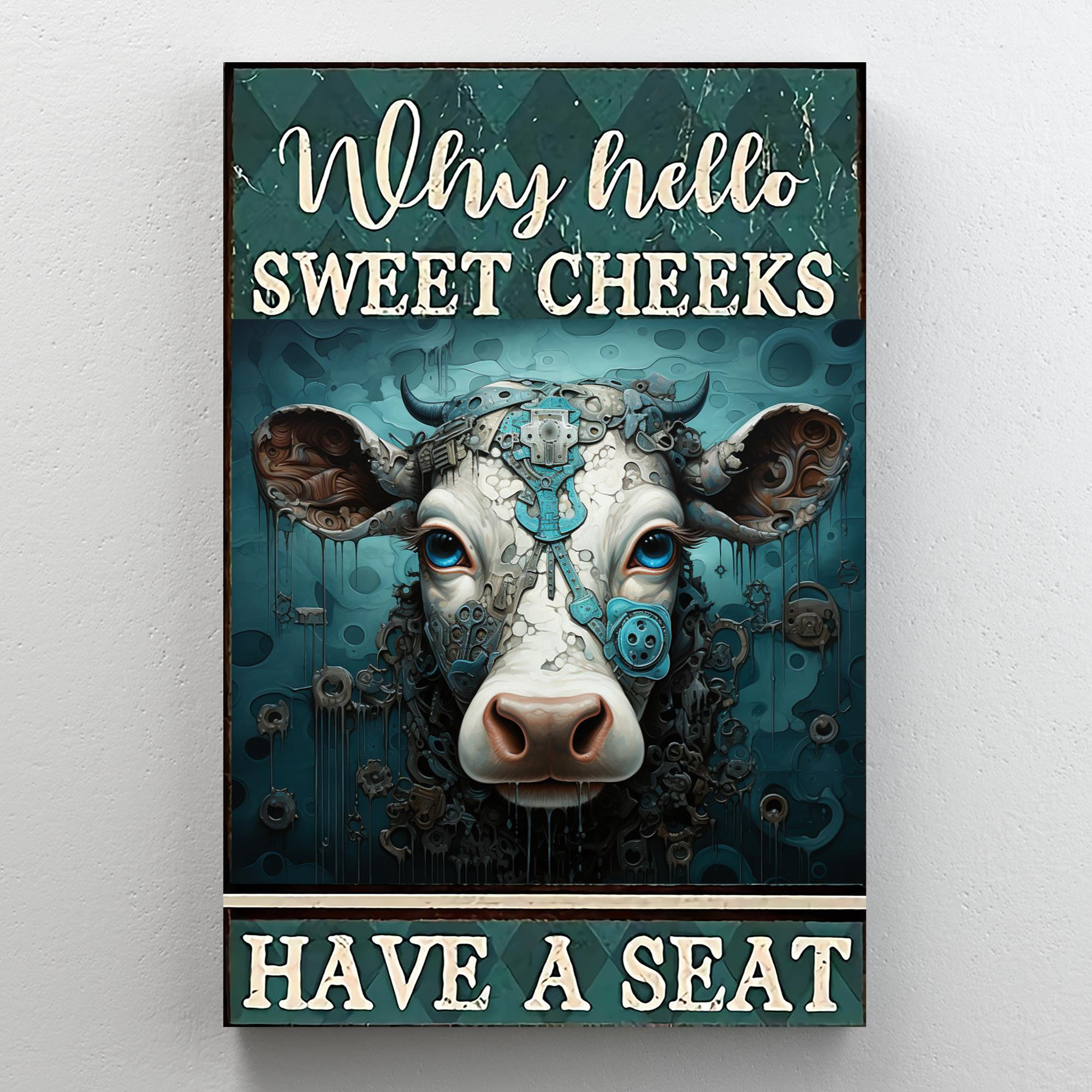 Trinx Ladina Cow Why Hello Sweet Cheeks On Canvas Graphic Art | Wayfair