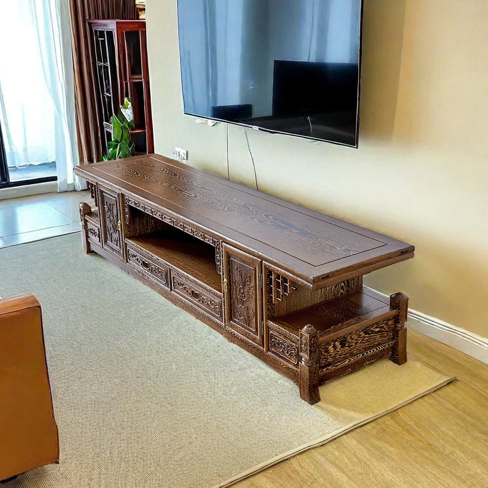 moonlight design Chinese Classic Chicken Wing Wood TV Cabinet Solid Wood 77.95'' W Storage ...